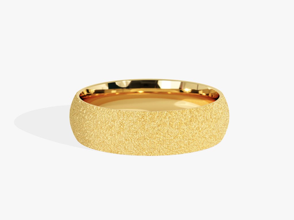6.0mm Stardust Finish Wedding Band Classic Dome Band For Women Lab ...